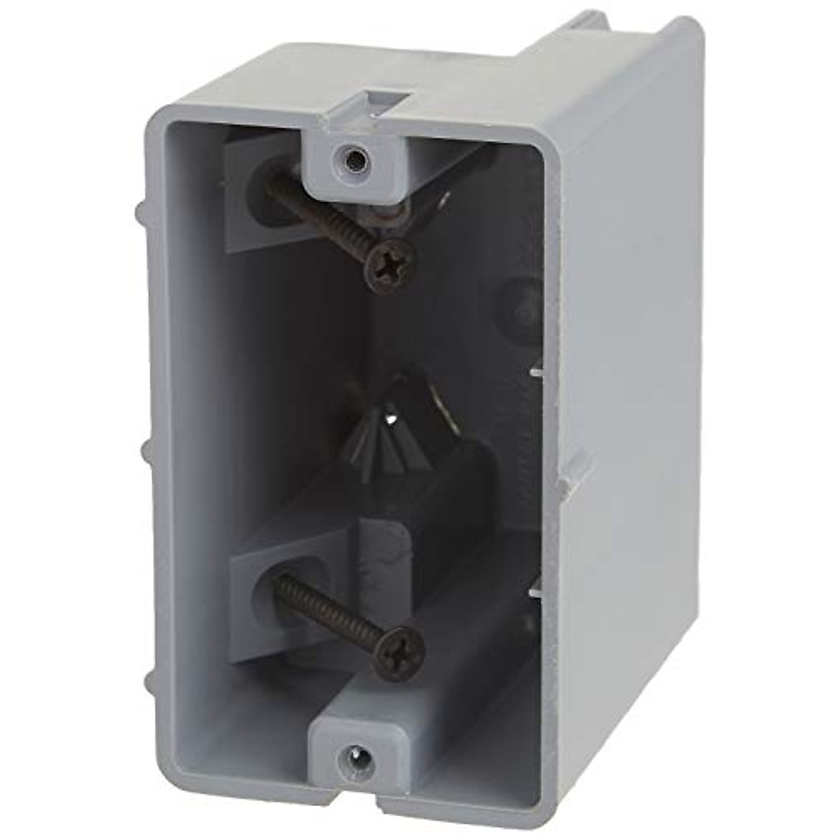 Southwire MSB1G One Device Adjustable Depth, Heavy Duty 42lb. Mounting Screws Included 1-GANG PVC ELECTRICAL BOX, Gray
