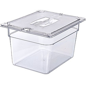 Carlisle FoodService Products 10231U07 StorPlus Half Size Polycarbonate Universal Handled Notched Food Pan Lid, Clear