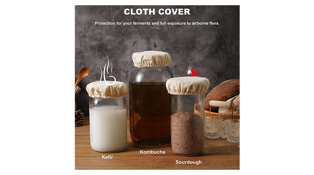Cloth Covers for Sourdough Starter Jars Or Kombucha Kefir Fermentation ...