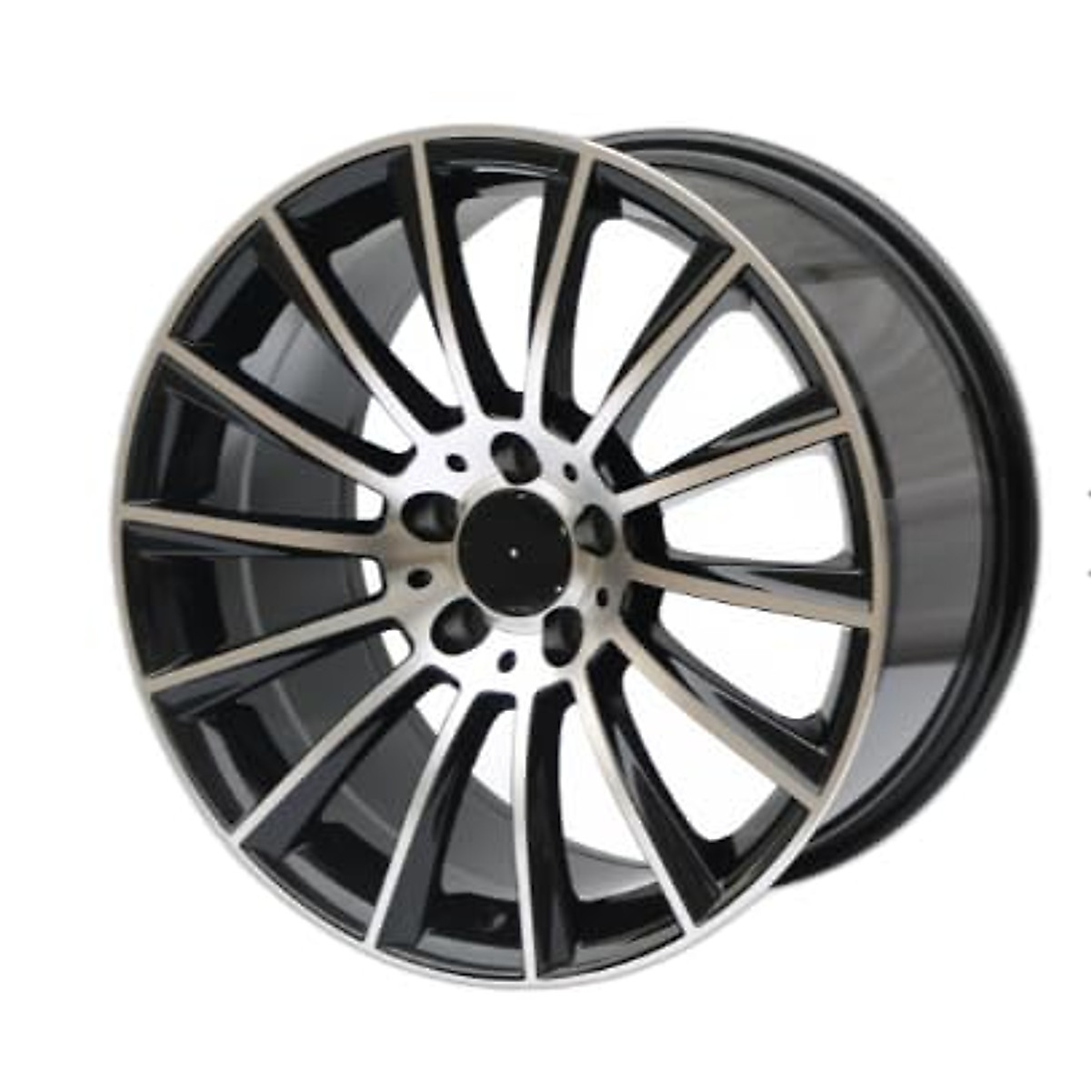 NEW 18x8.5 BLACK MACHINED FACE S63 AMG STYLE WHEELS RIMS FITS MERCEDES BENZ BOLT PATTERN 5x112 ONE WHEEL (1)