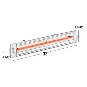 Infratech C-1524 WH Stainless Steel 33” Single Element Fixture 1500 Watt, 240 Volt, White Finish