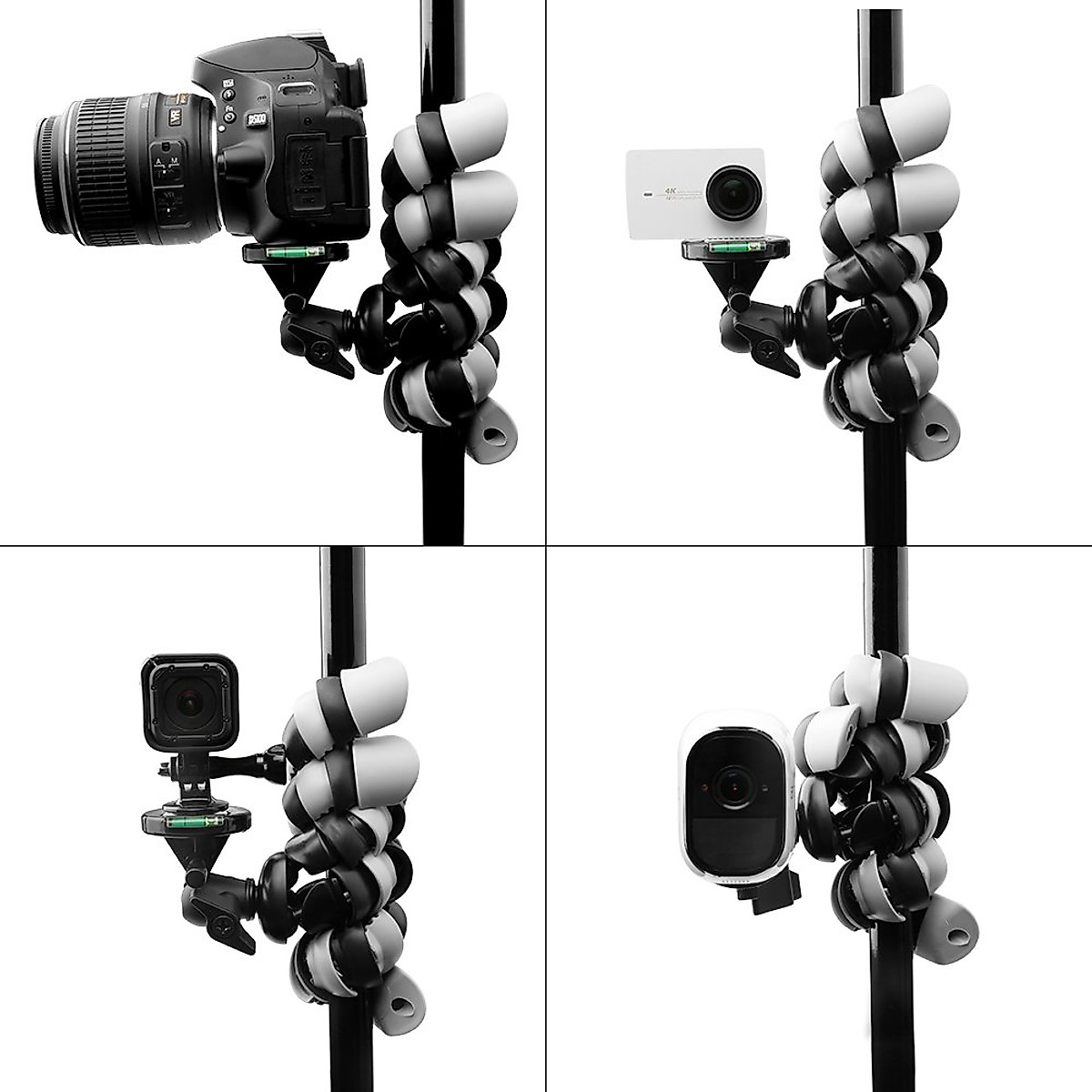 Haoyou Tripod Phone Tripod Mount Flexible Tripod for Cell Phone Gopro Camera and Other Action Cameras Rotate 360 Degrees
