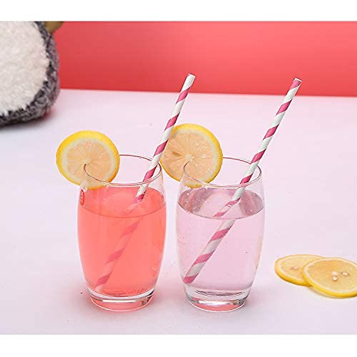 Pajitas de papel desechables, 200 unidades, colores surtidos, 100% biodegradables