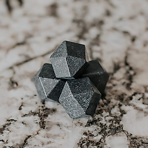 Whiskey Stones Set w/Storage Container - Refreezable Bourbon Stones - Granite Whiskey Rocks - .87” Drinking Rocks for Whiskey and Other Beverages - Fun Kitchen Set Whiskey Gifts for Men