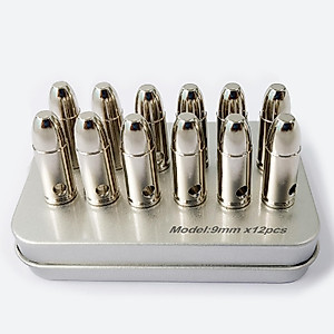 Bayattoo 9mm Steel Safety Practice Rounds Action Trainer Dummy Round Dry Fire Training Snap Cap (12pk)