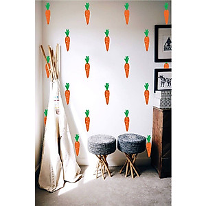Carrot Stickers for Kids Room Baby Nursery Room Decor Wall Stickers BK040 (Orange)