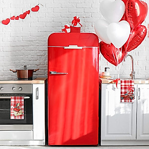 4 Pcs Valentines Day Kitchen Towels Hand Dish Towels Red Valentines Day Decor Love Envelope Truck Fingertip Towels Absorbent Microfiber Cloths for Bathroom Guest Anniversary Wedding 16 x 23.6 Inch