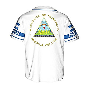 Royal Fight Personalized Nicaragua Baseball Jersey Shirt Nicaraguan Camisas Shirts Nicaragua Baseball Shirt for Men Women (Nicaragua 4)