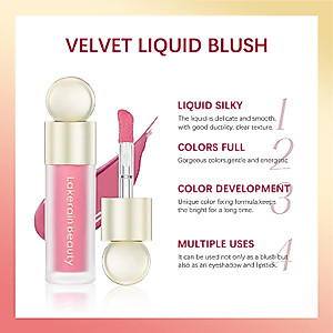 2pc Liquid Blush,Soft Cream Face Blush,Natural Matte Finish Looking, Dewy Cheek Tint, Moisturizing Lightweight Blendable Feel(#01+#02)