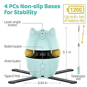 Biubiucat Cat Toys for Indoor Cats: Rechargeable Automatic Interactive Cat Toy - Electric Robotic Kitten Feather Toys - Adjustable Laser Angle for Exercise, Play Alone, Chasing