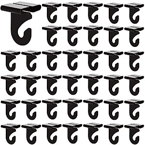 100 Pieces Metal Drop Ceiling Hooks, Right and Left Black Ceiling Hooks T-Bar Track Clip for Hanging Plants & Decorations, 20lbs Capacity Suspended Ceiling Hanger for Classrooms Offices