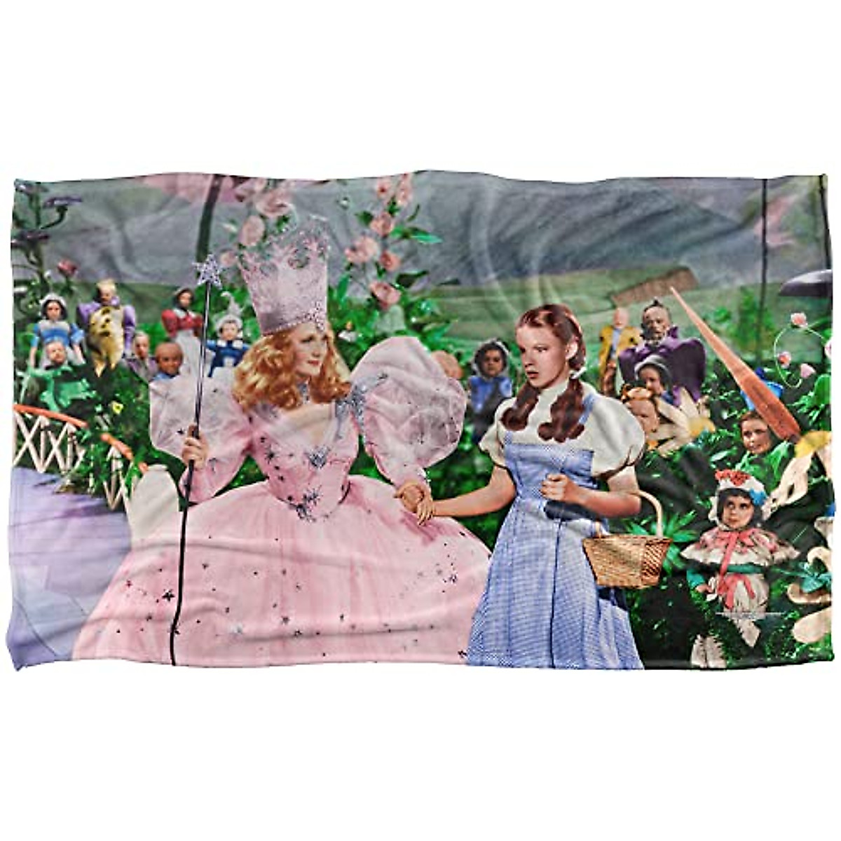 The Wizard of Oz Stanley Desantis Vintage Dorothy and Glinda Silky Touch Super Soft Throw Blanket 36" x 58"