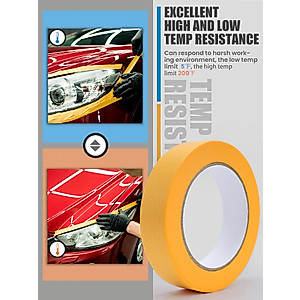 Lichamp 20 Bulk Pack 1 inch Yellow Painters Tape, Orange Masking Tape, 0.95 inch x 55 Yard x 20 roll, 2010YL(Total 1100 Yards)