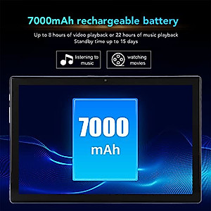 fannay Business Tablet, 10.1in FHD HD Tablet 8GB RAM 256GB ROM Octa Core CPU for Working (US Plug)
