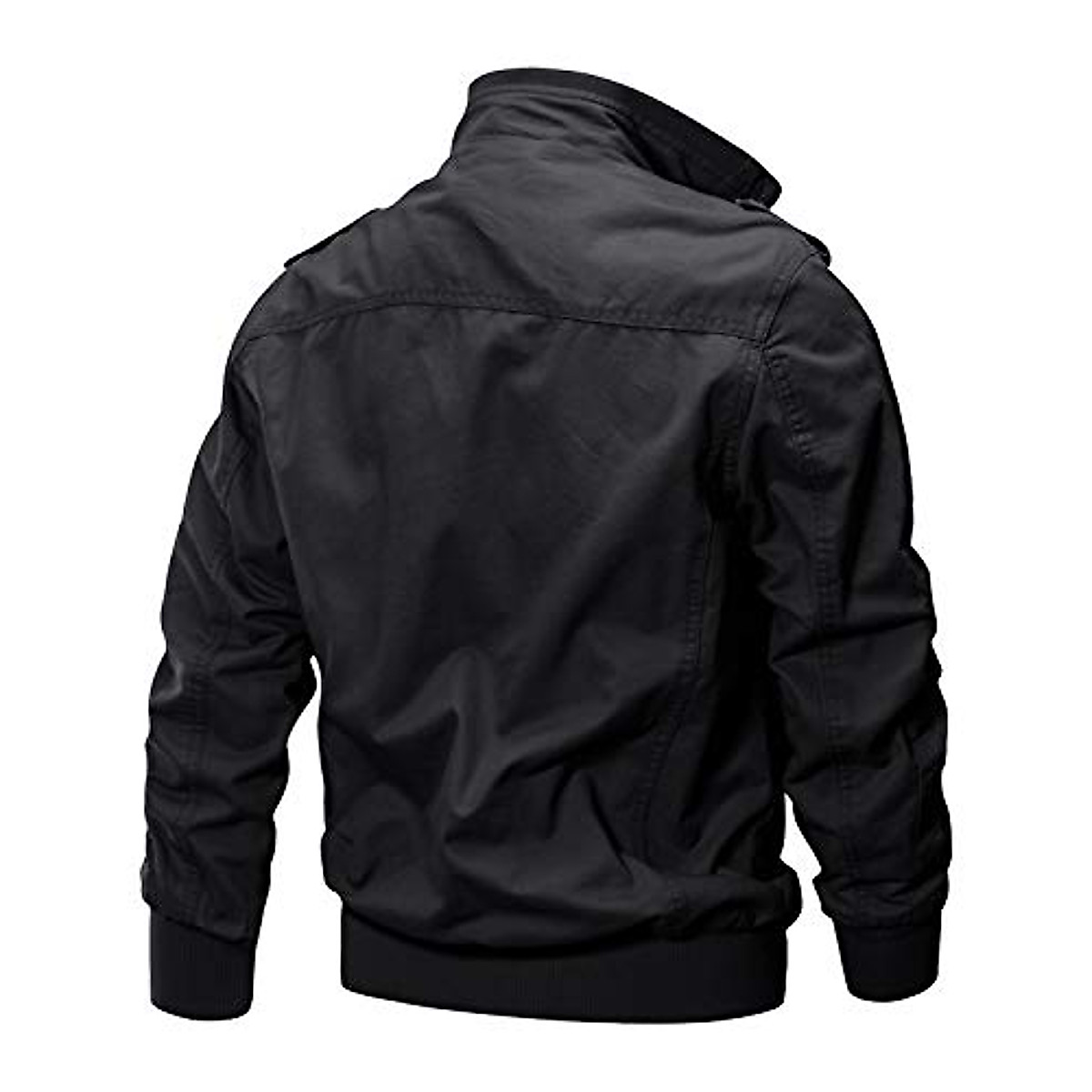 EKLENTSON Jacket Winter For Men Military Jacket Bomber Jacket Lightweight Windproof Windbreaker Black