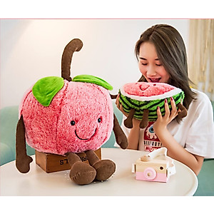 XIYUAN 19.6" Soft Toys Fruit Serie Watermelon Fruit Plush Doll Pillow Stuffed Plushie Cherry Toys Cute Soft Toys, Soft Pillow cushionHome DecorationPlush ToyGift