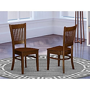 East West Furniture VAC-ESP-W Vancouver Kitchen Dining Chairs - Slat Back Wood Seat Chairs, Set of 2, Espresso