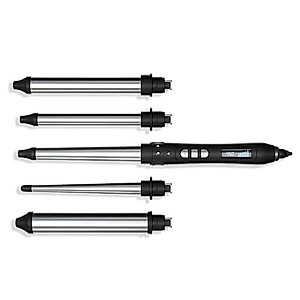 amika The Chameleon 5 Barrel Interchangeable Curling Kit, Black, 16 Oz