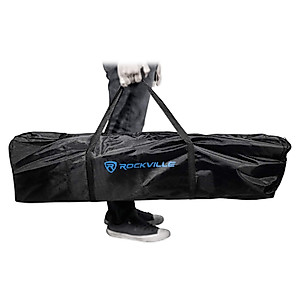 Rockville RTP82W Adjustable Totem Moving Head Light Stand+Scrim+Bag, 8 ft. white