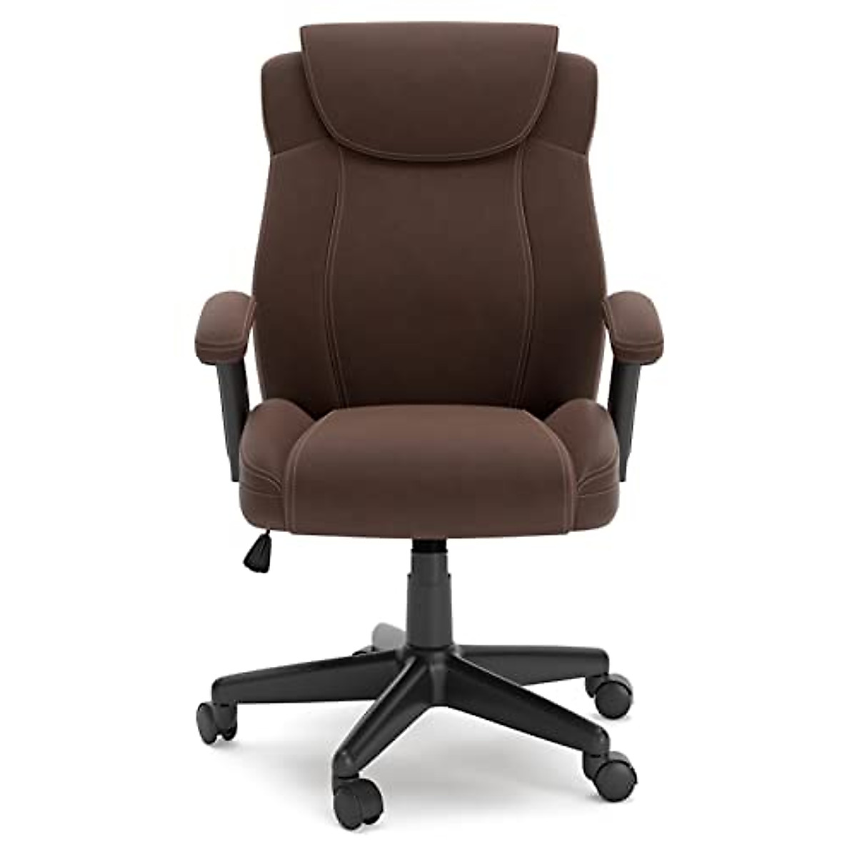 Signature Design by Ashley Corbindale Classic Upholstered Home Office Swivel Desk Chair, Brown & Black