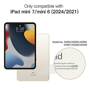 Antbox Case for iPad Mini 7 A17 Pro Case, iPad Mini 7th/6th Generation Case (2024/2021) with Pencil Holder Vegan Leather Smart Cover with Auto Sleep/Wake Stand Function