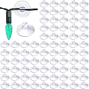 Sieral 225 Pcs Christmas Light Suction Cups String Cup Hook Shower Caddy Connectors Heavy Strength Duty Mini Clear Plastic Transparent Window with