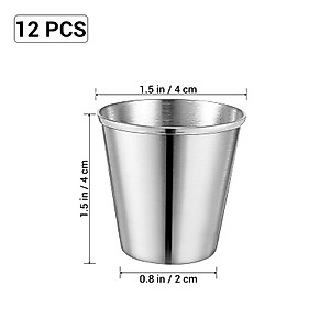 TOYANDONA Coffee Tumblers 12Pcs Stainless Steel Shot Glasses, Unbreakable Metal Shot Cups Drinking Tumbler Travel Coffee Tea Cup Whiskey Glasses for Home Bar Camping Supplies