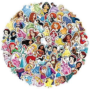 Cute Princess Stickers Pack 100PCS, Kawaii Stickers for Water Bottles Laptop Phone Glueewee Vinyl Waterproof Stickers Gifts for Kids Girls Teens Adults