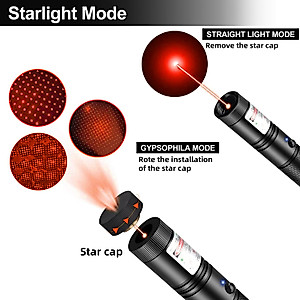 Cowjag Laser Pointer High Power, Long Range 10,000 ft Red Powerful Handheld Flashlight with Adjustable Focus, Red Laser Pointer for Night Astronomy Outdoor and Hiking(Red Light)