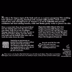 Detox Babe Bye Bye Dry Organic Detox Bath Salt Soak (8 oz) | Epsom Salt, Coconut Milk Powder, Raw Organic Honey, Colloidal Oat, Vanilla, Rose Bath Soak | Herbal Essential Oils Soak | Spa Bath Gift