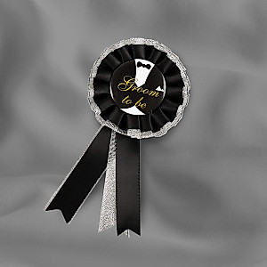 CoolerthingsDG,White Bride to be Badge and black Groom to be badge, Tinplate Badge Pin Girls Hen Night Out Bridal Shower Wedding Bachelorette Party Accessories, Bride To Be Satin Button, Polyester