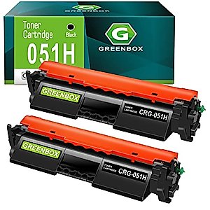GREENBOX Compatible 051h Toner Cartridge Replacement for Canon 051H CRG051H CRG-051H 2169C001, 4,100 Pages High Yield for Canon LBP162dw MF267dw MF269dw LBP160 MF260 Printer (2-Pack Black)
