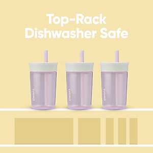 Owala Kids BPA-Free Plastic Tumbler with Spill Resistant Flexible Straw, Easy to Clean, Kids Water Bottle, Great for Travel, Dishwasher Safe, 15 Oz, Mint and Pink, (Unicorn)