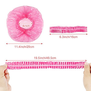 Shintop Disposable Shower Caps for Women,100 Packs Hair Caps Individually Wrapped with Large Elastic Bath Cap for Home, Hotel, Hair Salon and Spa (Pink)