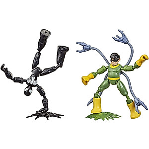 Spider-Man Marvel Bend and Flex Black Suit Vs. Doc Ock Action Figure Toys, 6-inch Flexible Figures, for Kids Ages 4 and Up