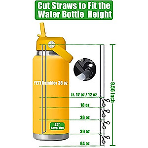Straw Lid for YETI Rambler Jr. 12 oz Kids Bottle and Rambler 12 18 26 36 64 oz Bottle, Flexible Handle with Straw for Lid and Top Accessories Replacement