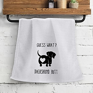 OHSUL Guess What Dachshund Butt Highly Absorbent Kitchen Towels Dish Towels Dish Cloth,Cute Dachshund Butt Hand Towels Tea Towel for Bathroom Kitchen Decor,Dog Lovers Girls Women Gifts