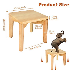 LANIAKEA Wooden Stool, 10 inch Small Wood Stool, Wooden Stool for Kids, Wood Step Stool for Adults, Bedroom, Living Room and Kitchen