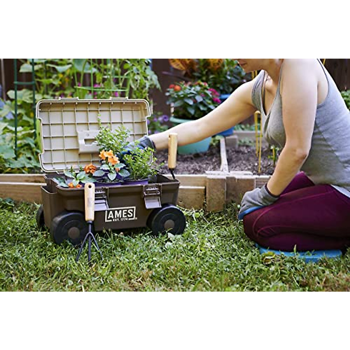 AMES 20213200 Rolling Lawn & Garden Storage Cart