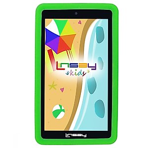 LINSAY 7" 2GB RAM 32GB Android 12 Tablet with Green Kids Defender Case