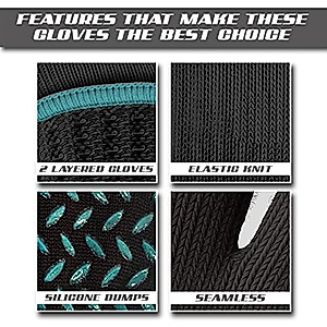 Heat Resistant Gloves Oven Gloves Heat Resistant Black BBQ Gloves for Grilling BBQ Gloves Heat Resistant Cooking Heat Resistant Gloves Kitchen Heat Gloves High Temp Grill Gloves with Green Silicone