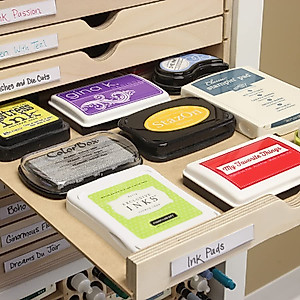 Stamp-n-Storage Drawer Cabinet with 10 Single Drawers for IKEA (will fit IKEA Kallax Shelving) Natural Wood Color