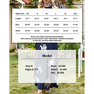 STYLEWORD Women's 2025 Fashion Summer Spring Beach Vacation Red Polka Dot Casual Garden Party Maxi Long Dress Trendy(Floral 33,S)