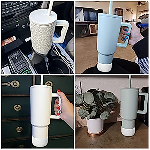 AIERSA 2Pcs Silicone Boot for Simple Modern Trek 40 oz Tumbler with Handle, Protective Water Bottle Bottom Sleeve Cover, Tumbler Accessories, White