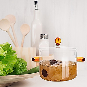 CALLARON Glass Cooking Pot 1.5L Glass Stock Pot with Lid Non-Stick Milk Pot Stovetop Cooking Pot Pasta Noodle Pot Small Soup Pot for Kitchen 5.9x5.9x6.5inch