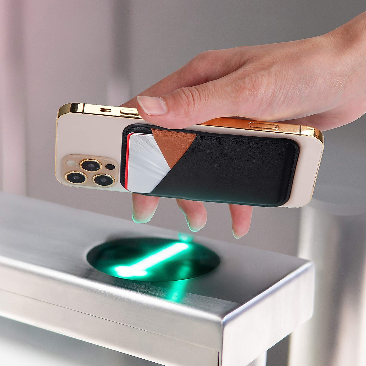 Miroddi for MagSafe Wallet, Magnetic Card Holder for iPhone 15/14/13/12 Series, Slim Mag Safe Leather Wallet, 2 Independent Card Slot, Magnetic Wallet RFID Card Holder with Magsafe