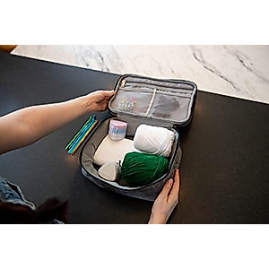 Gekko and Co. Large Sewing Basket - Basic Sewing Notions and Accessories, Sewing Kit for Adults - Beginner Sewing Kit for Thread, Needles, Machine—with Finger Tips, Fabric Markers, and Clips