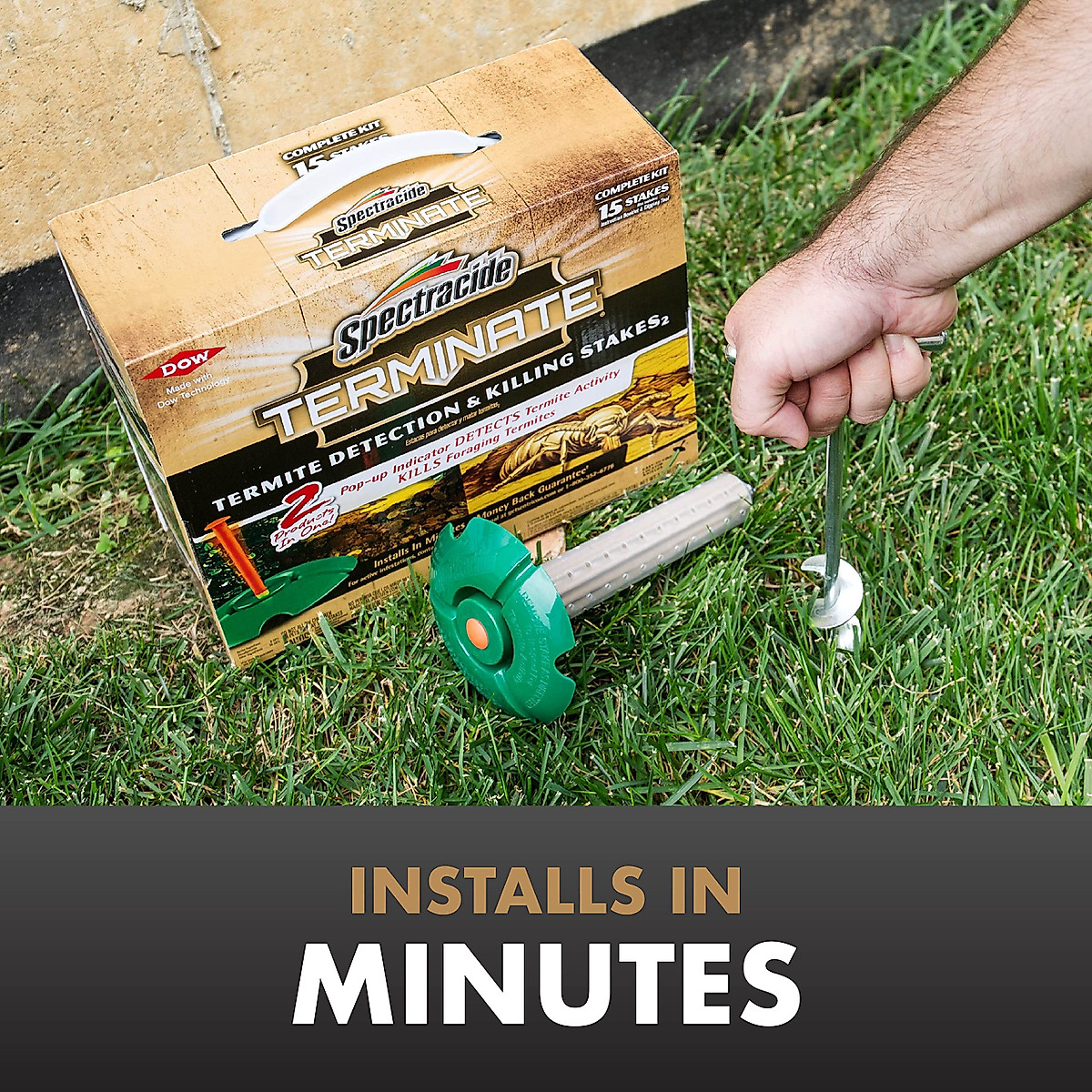 Spectracide Terminate Termite Detection & Killing Stakes, Kills Foraging Termites, Detects Termite Activity, 15 Count