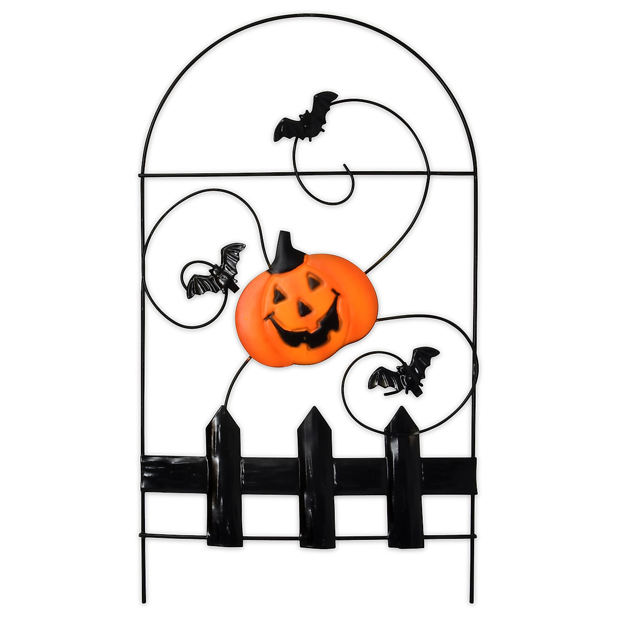 Gift Boutique Decorative Halloween Metal Cemetery Garden Fence 4 Pack Fall Panel Border Edge Picket Gate Fencing Yard Patio Lawn Landscape Gardening Outdoor Decor