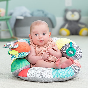 Infantino 2-in-1 Tummy Time & Seated Support - for Newborns and Older Babies, with Detachable Support Pillow and Toys, for Development of Strong Head and Neck Muscles